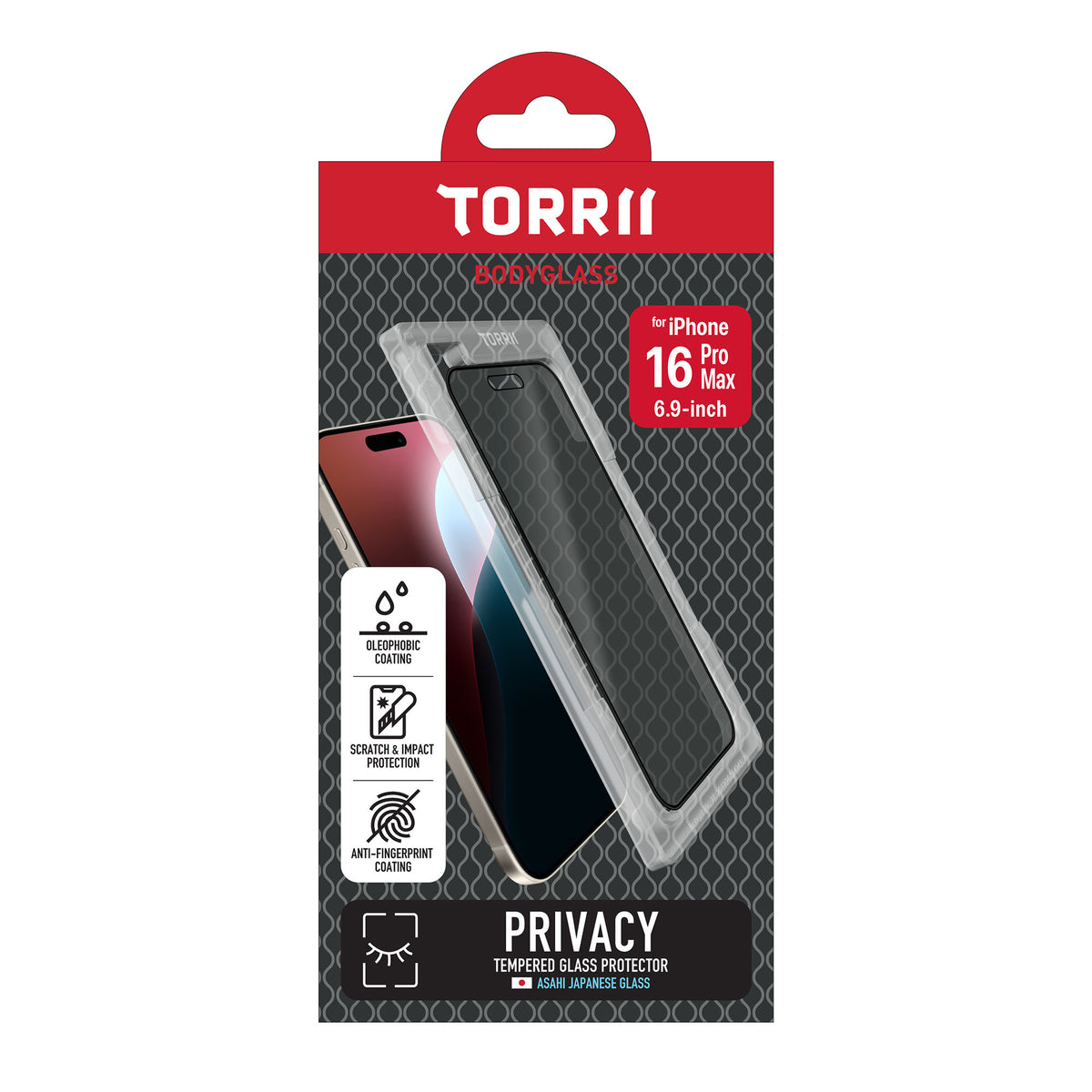 Torrii Privacy BODYGLASS for iPhone 16 Pro Max | Screen Protector | ElecBoy